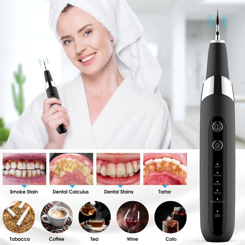 Ultrasonic Electric Tooth Cleaner for Whitening & Stains – Rose&Jeffteco
