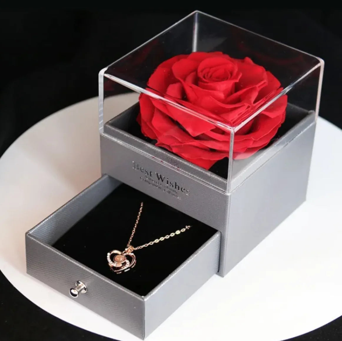 Acrylic Preserved Rose Jewelry Gift Box – Rose&Jeffteco